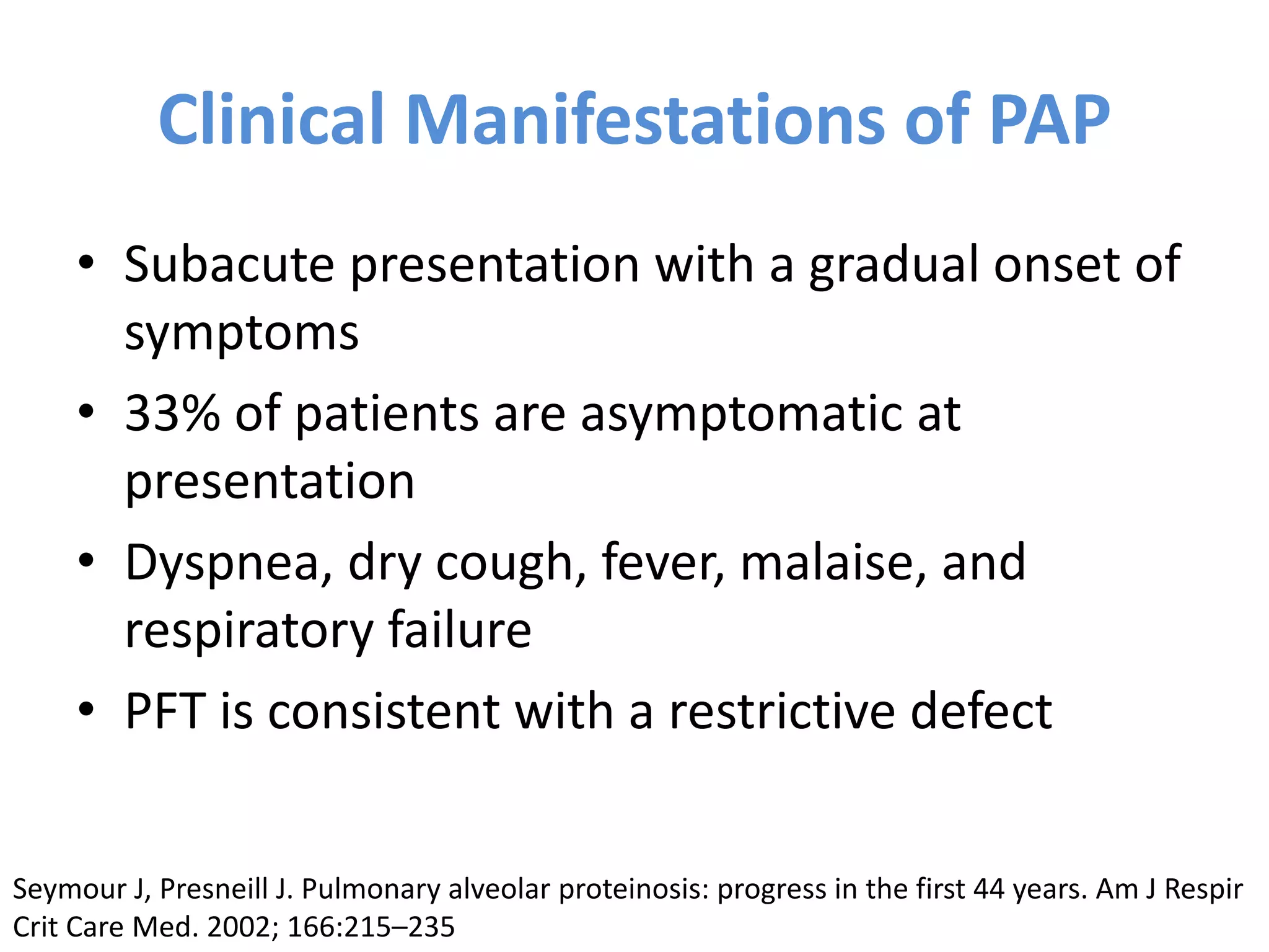 Whole Lung Lavage for Pulmonary Alveolar Proteinosis | PPTX