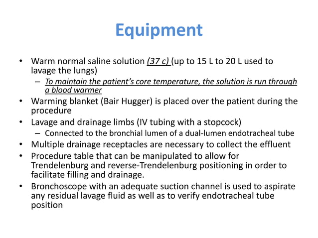 Whole Lung Lavage for Pulmonary Alveolar Proteinosis | PPTX | Lung and ...