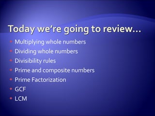 Whole Number Review!! | PPT