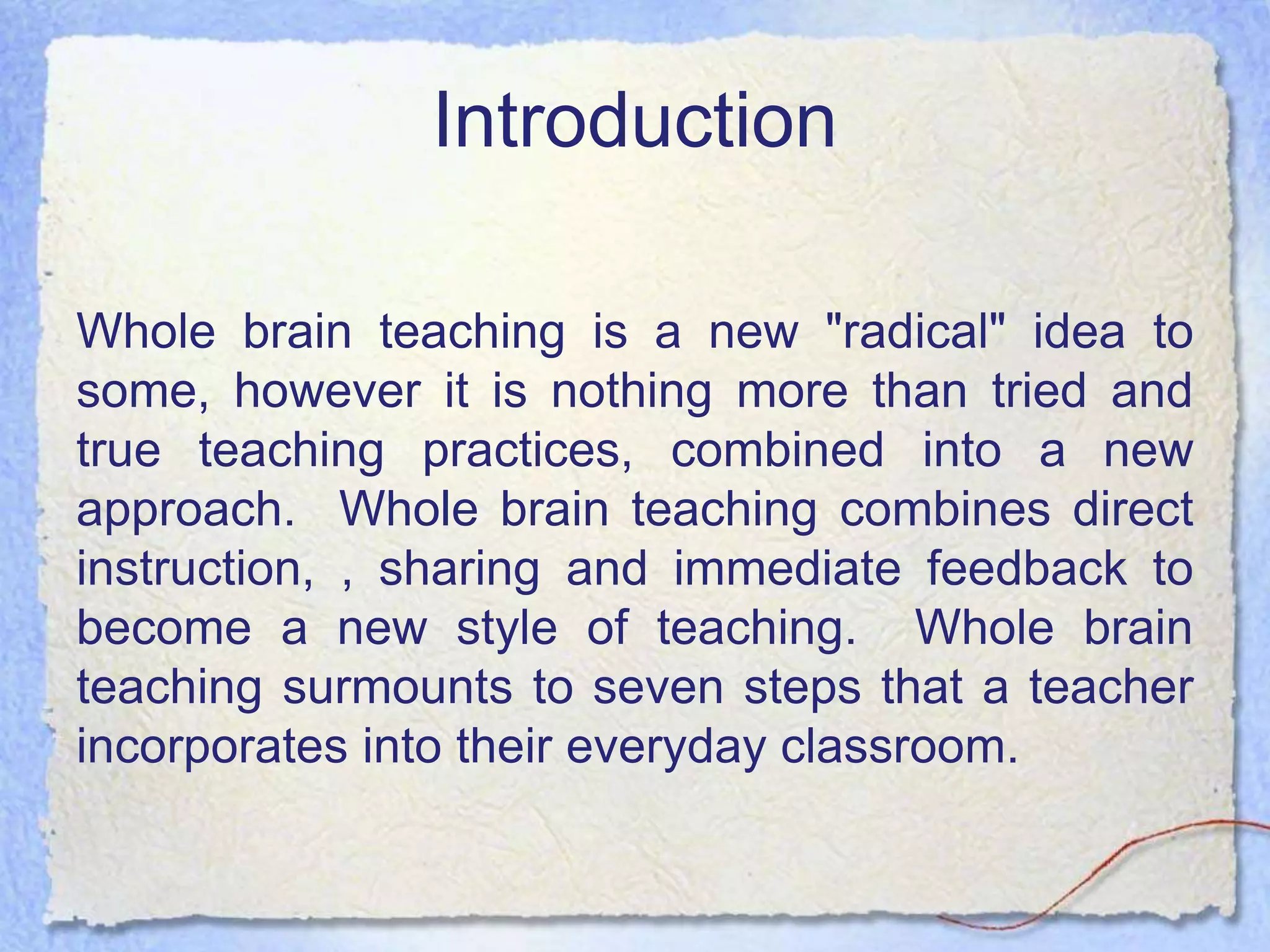 Whole brain teaching | PPTX
