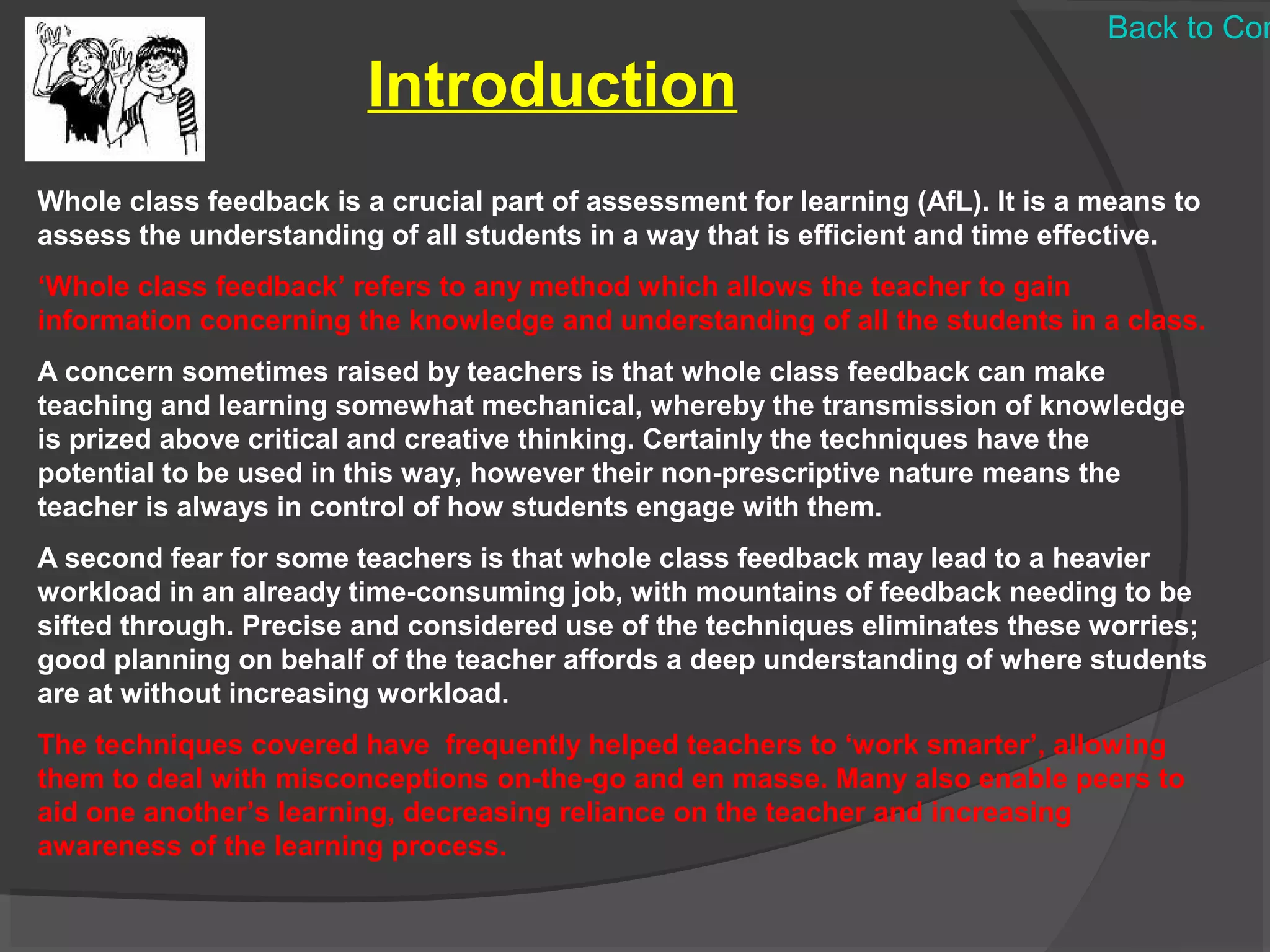 Whole class feedback_guide | PPT | Educational Assessment | Education