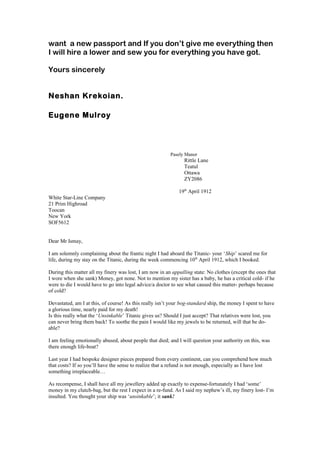 Whole class of letters complaint nov2014 | DOC