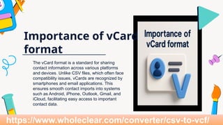 CSV to vCard Conversion – Fast, Accurate & Easy | PPT