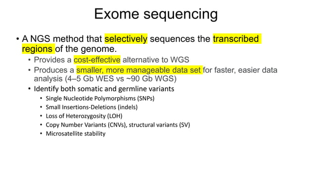 Whole exome sequencing data analysis.pptx | Genetics | Science