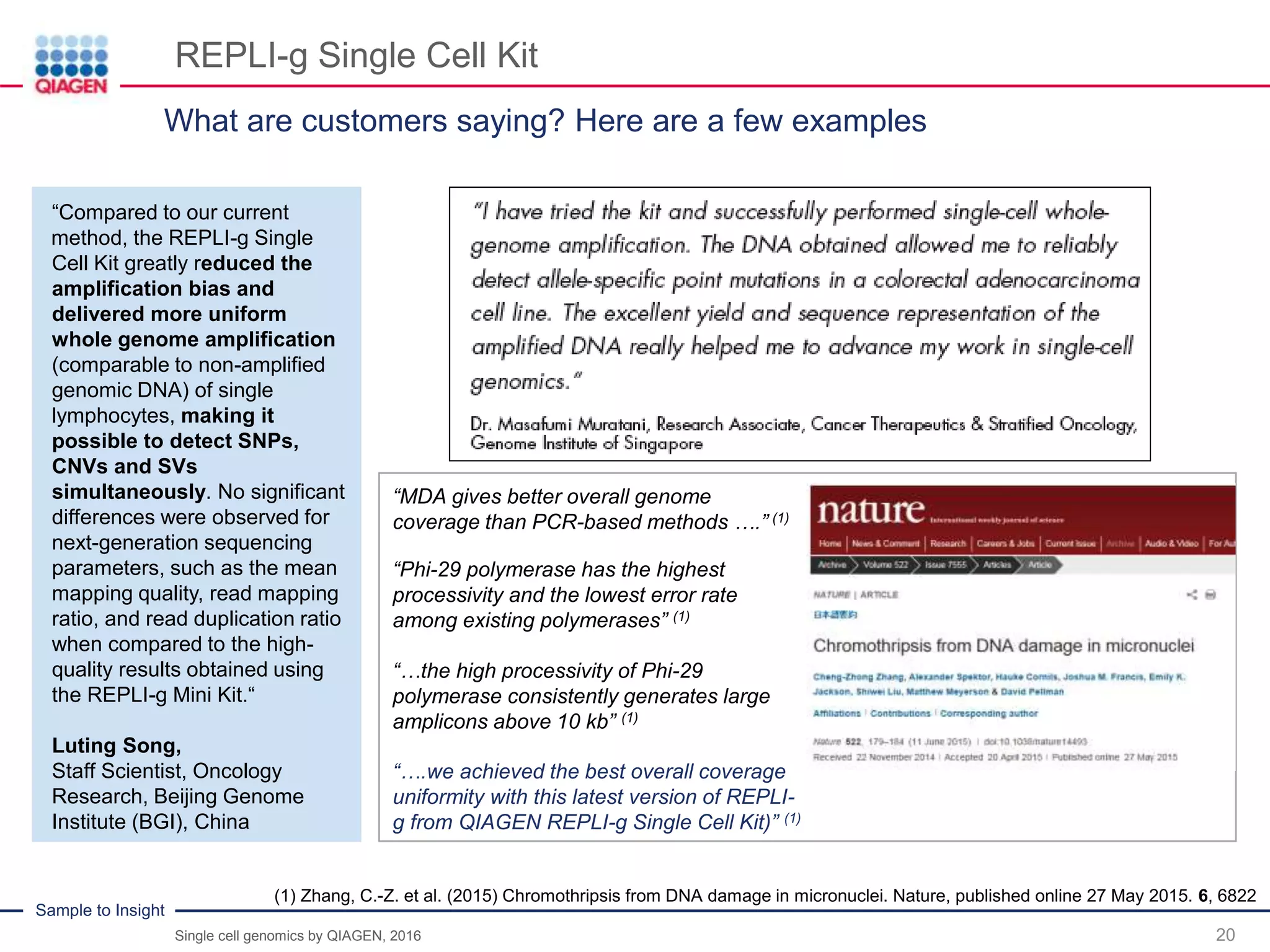 Whole Genome Amplification from Single Cell | PDF