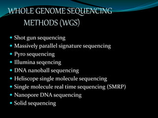 Whole genome sequence. | PPTX