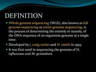 Whole genome sequence. | PPT | Free Download