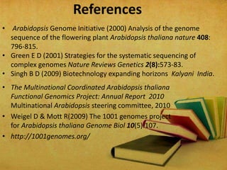 Whole genome sequencing of arabidopsis thaliana | PPTX