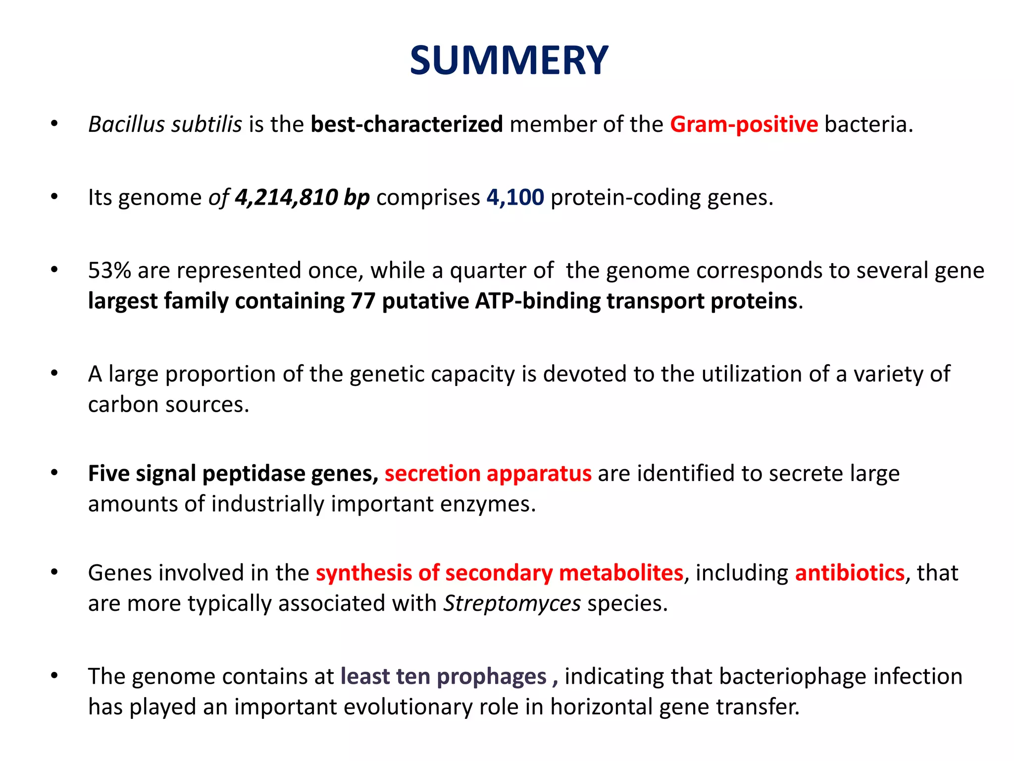 Whole genome sequencing of Bacillus subtilis a gram positive organism ...