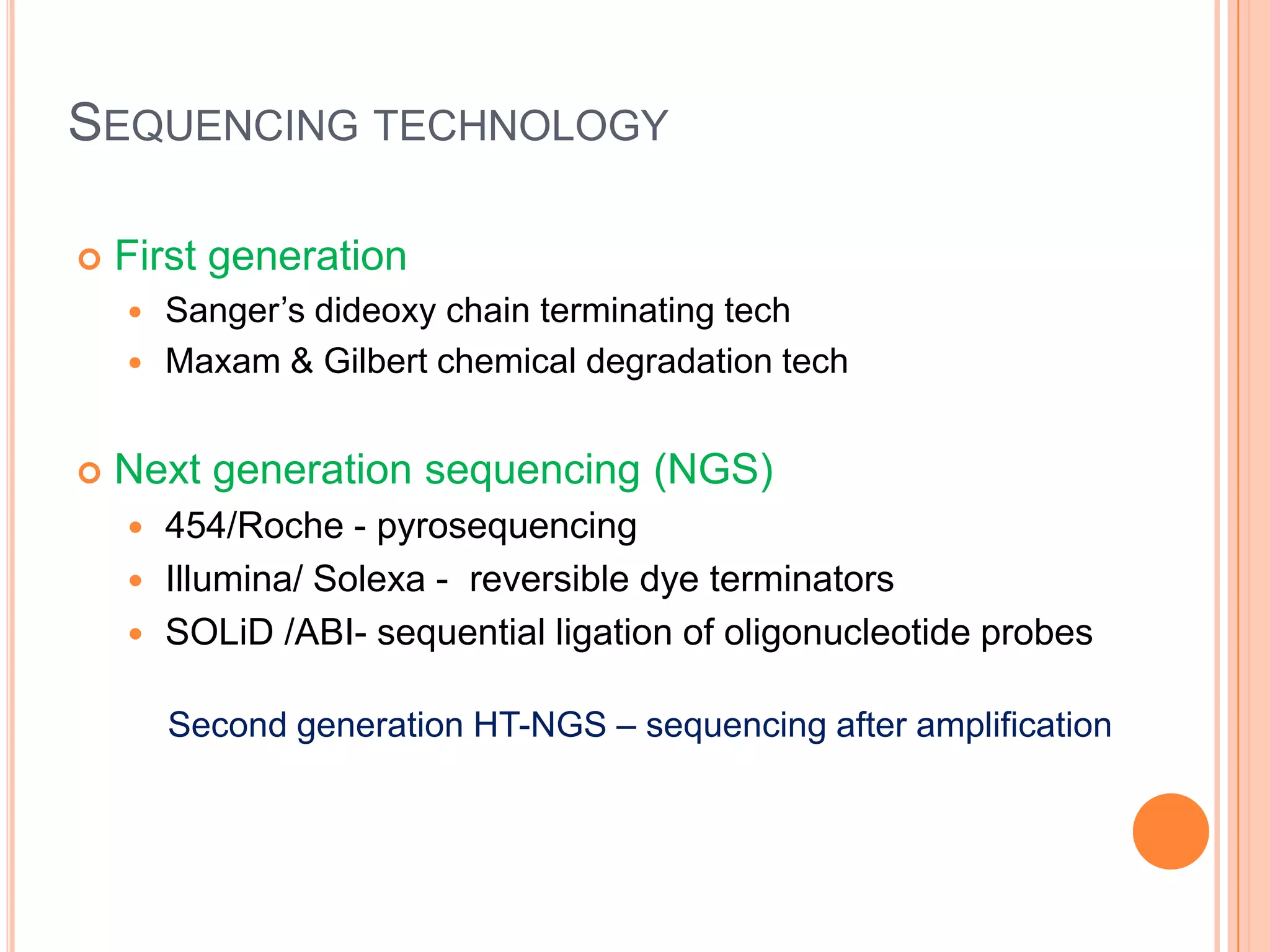 Whole genome sequencing of bacteria & analysis | PPTX | Genetics | Science
