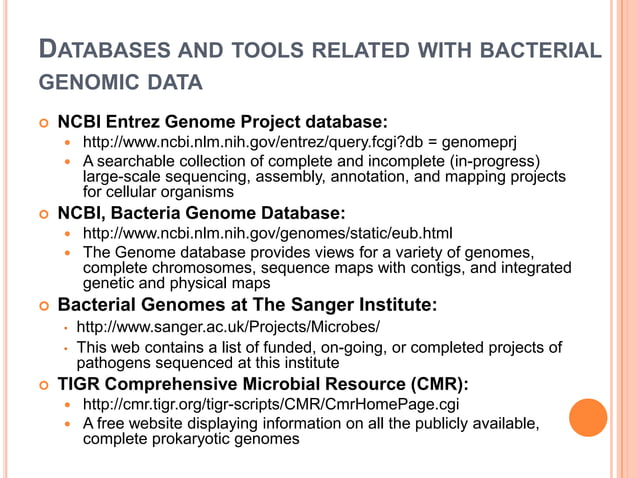 Whole genome sequencing of bacteria & analysis | PPTX | Genetics | Science