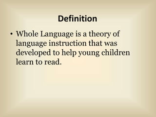 powerpoint Whole language | PPT