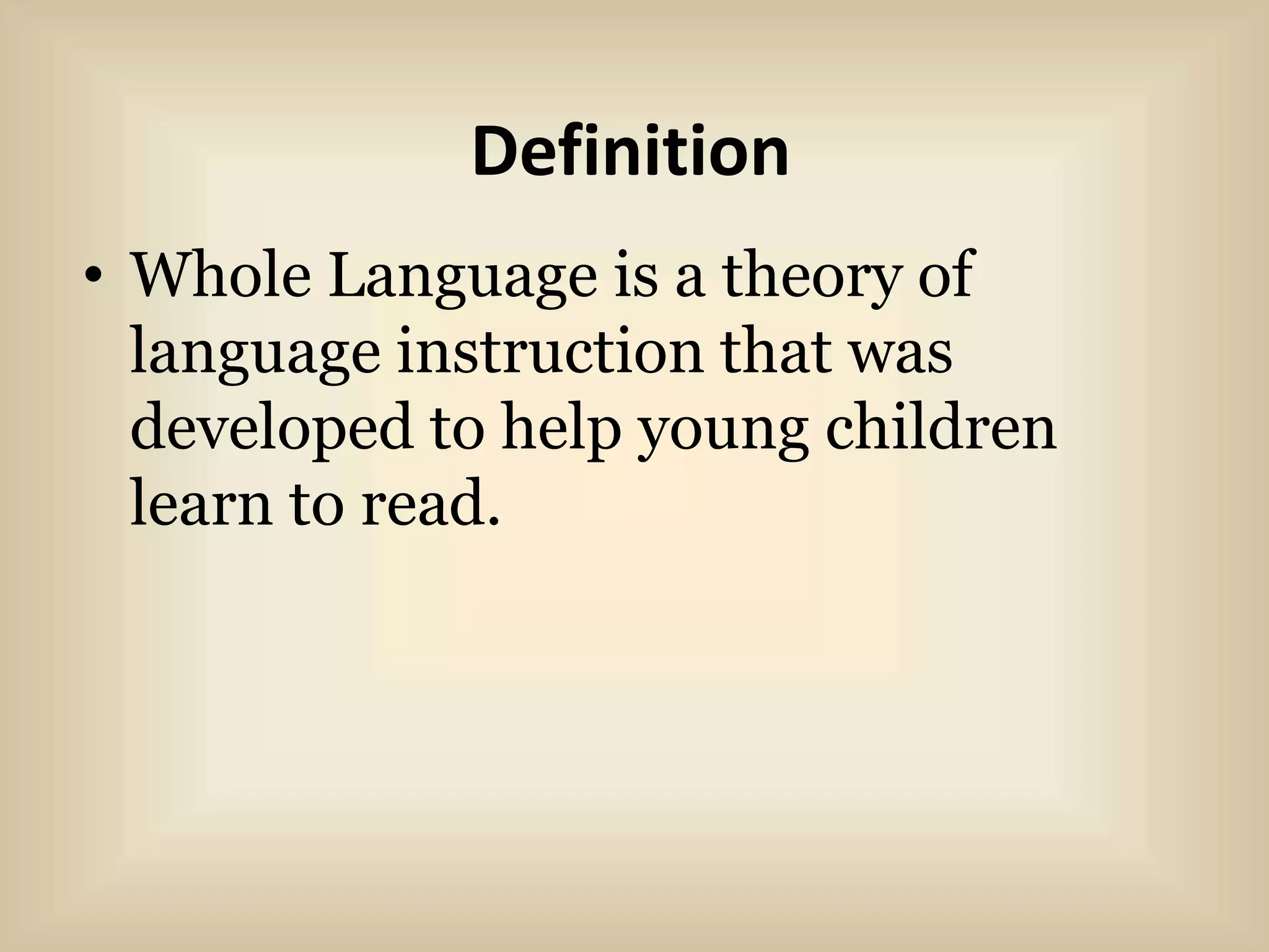 Whole language powerpoint | PPTX