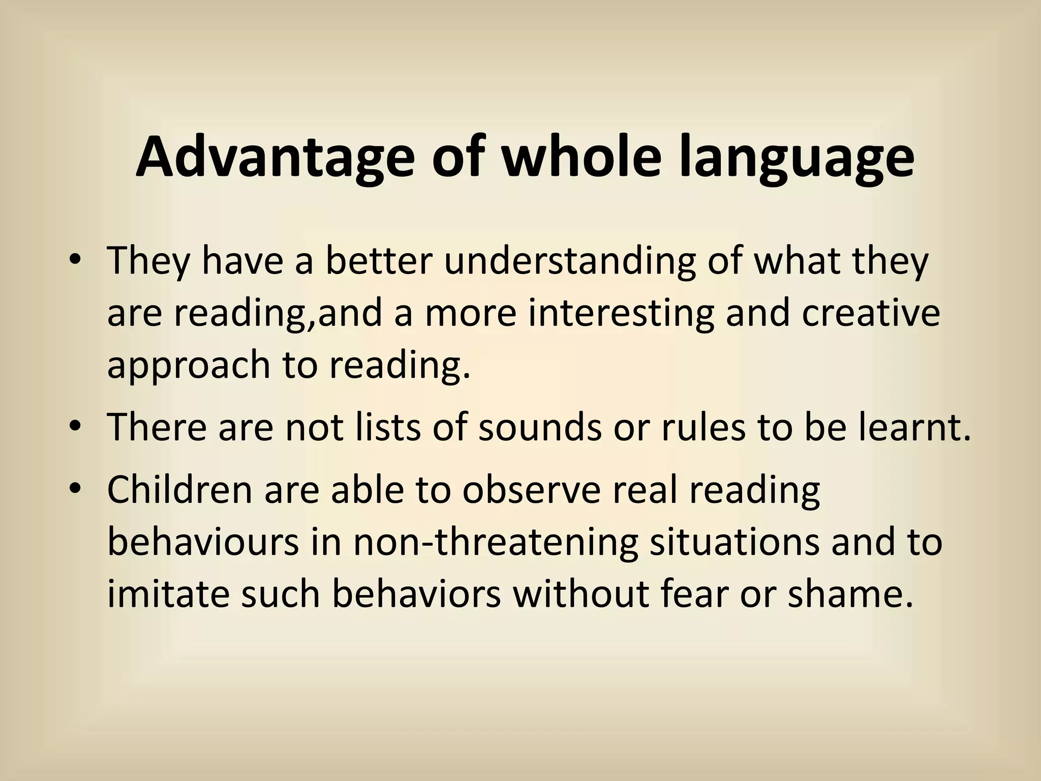 Whole language powerpoint | PPTX