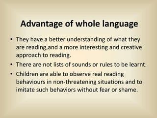 Whole language powerpoint | PPTX