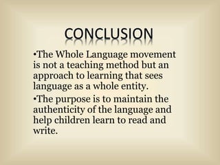 Whole language powerpoint | PPTX