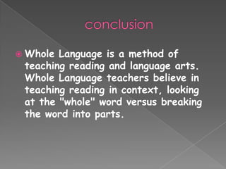 Whole language eka | PPT