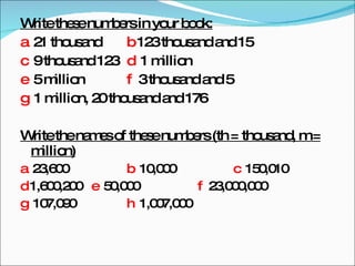 Whole Number Place Value Questions Set A | PPT