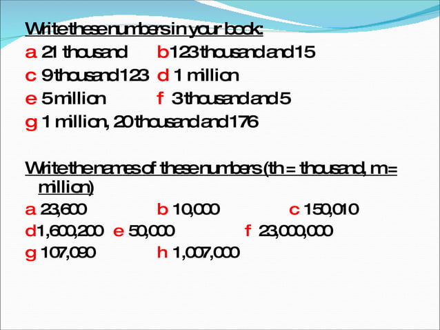 Whole Number Place Value Questions Set A | PPT