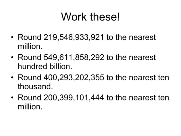 Whole Number Round Up! | PPT | Land and Farms | Real Estate