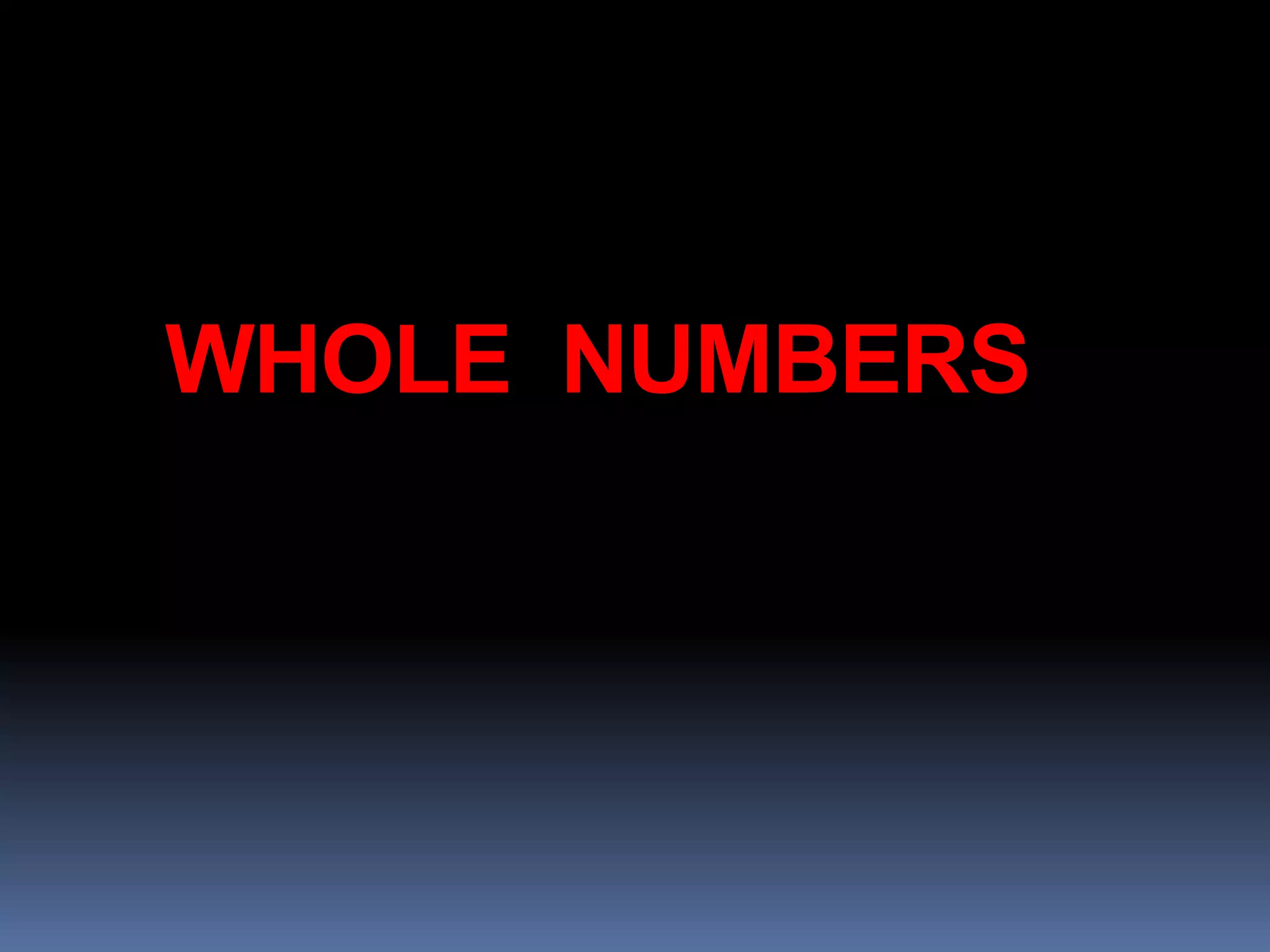Whole numbers | PPTX