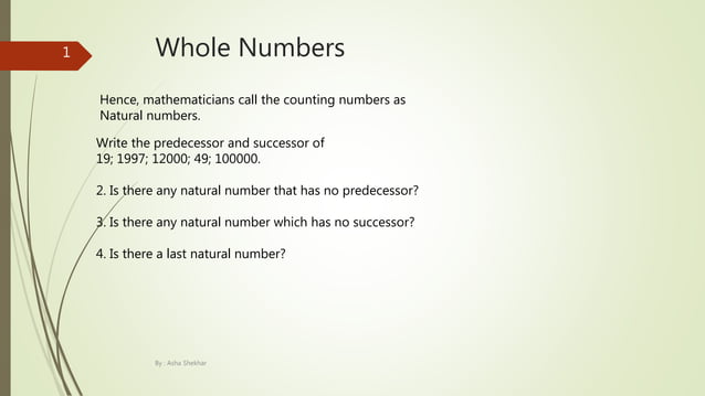 Whole numbers | PPT