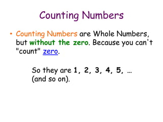 Whole numbers and integers | PPTX