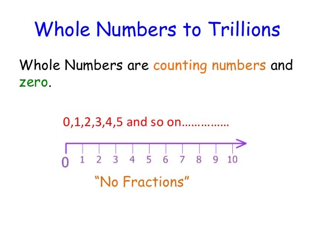 Whole numbers and integers