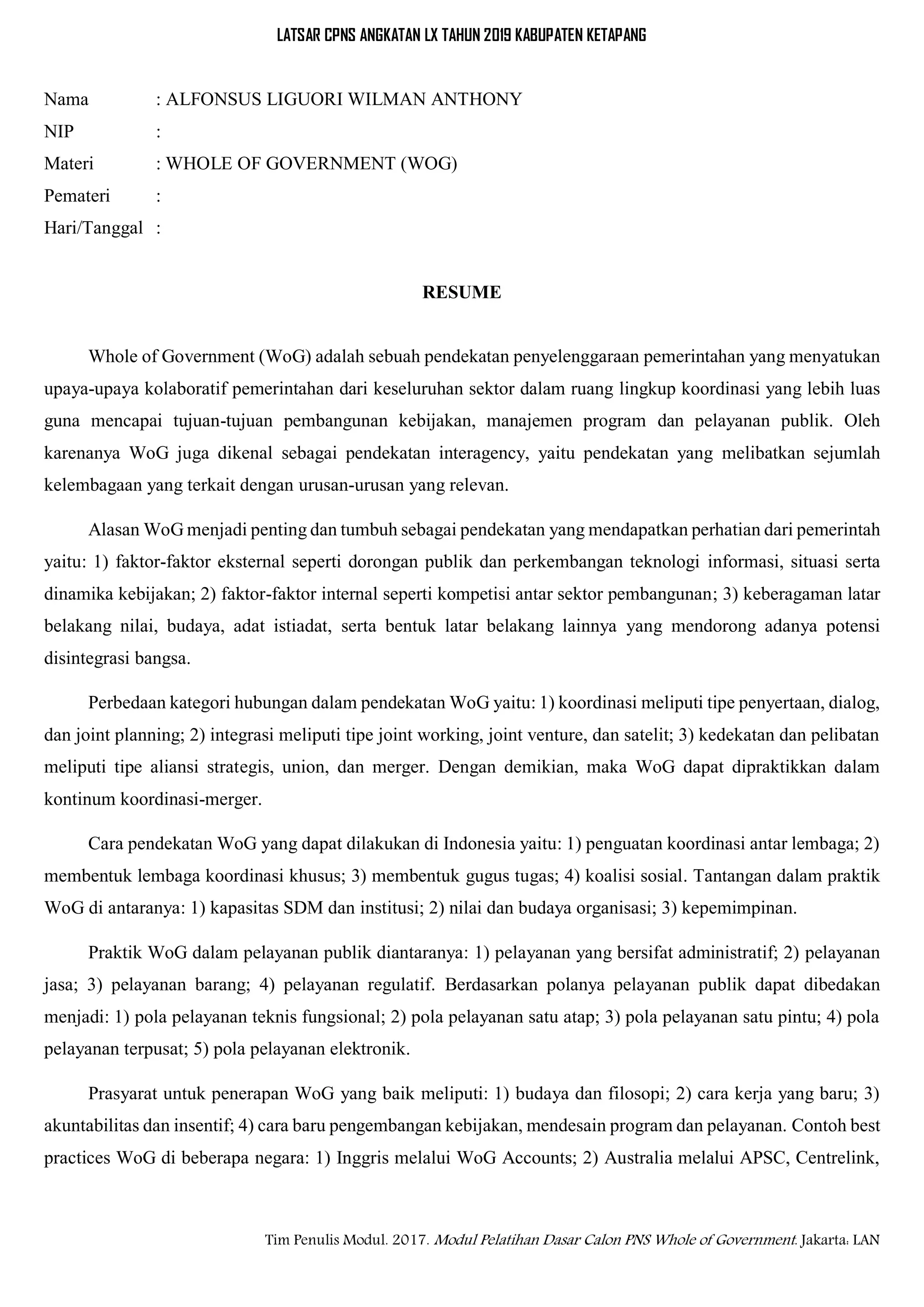 Whole of Government (WoG) | PDF