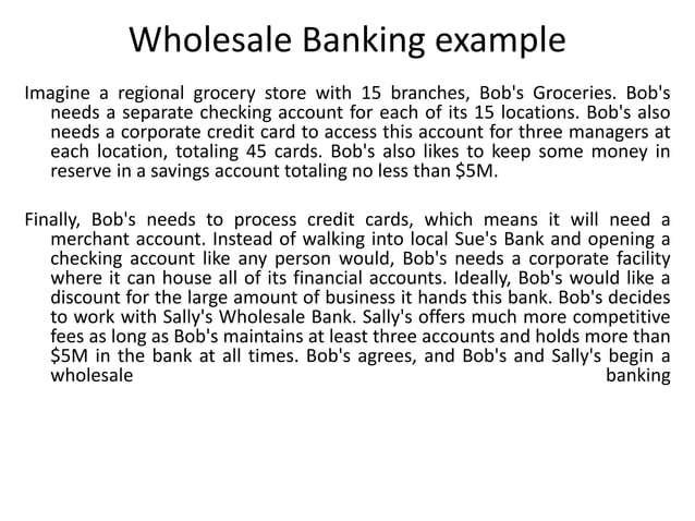 Wholesale and Retail banking.pptx | Business Banking & Finance | Business