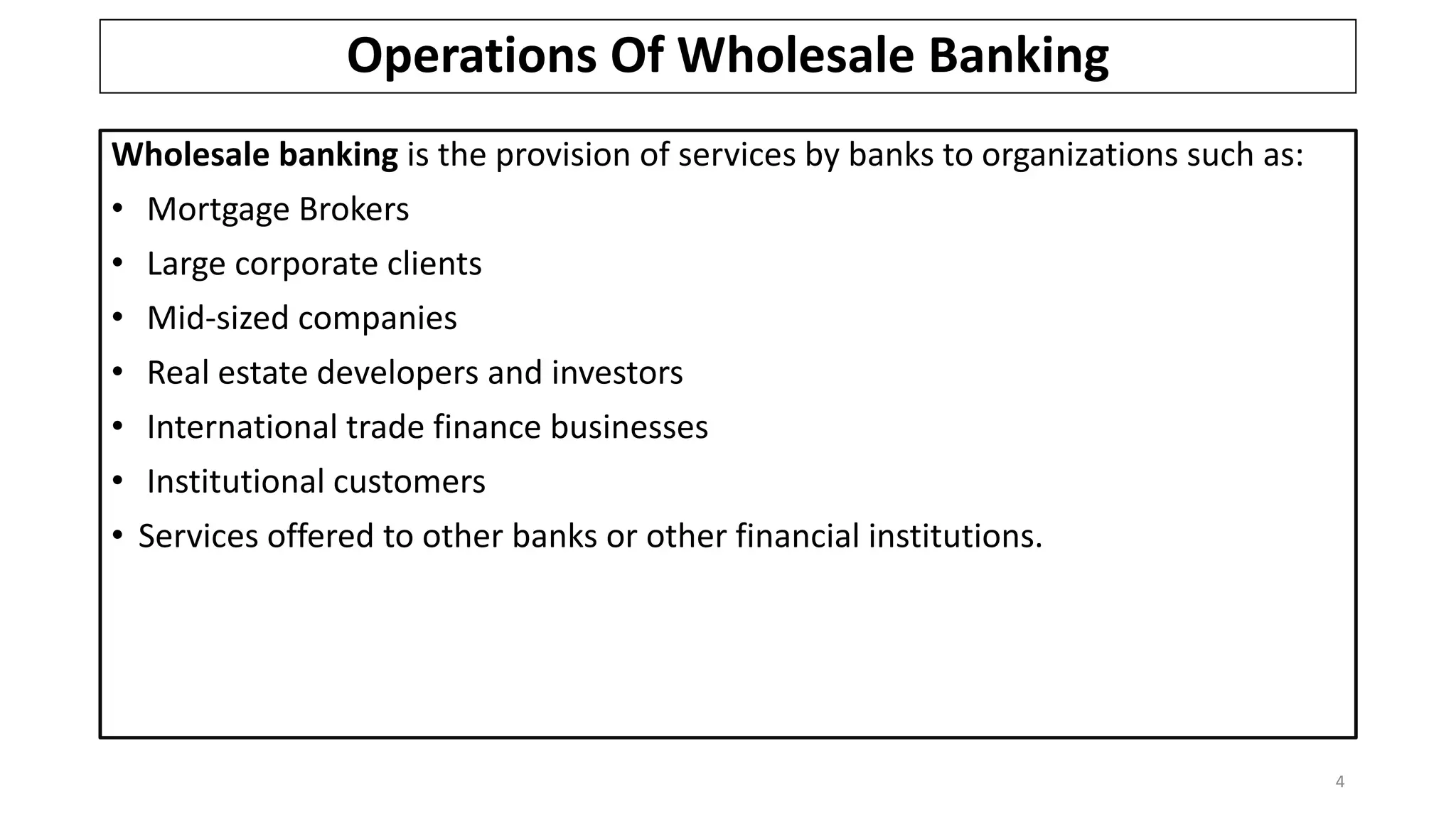 Wholesale banking | PPTX