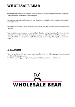 Wholesale bear | PDF