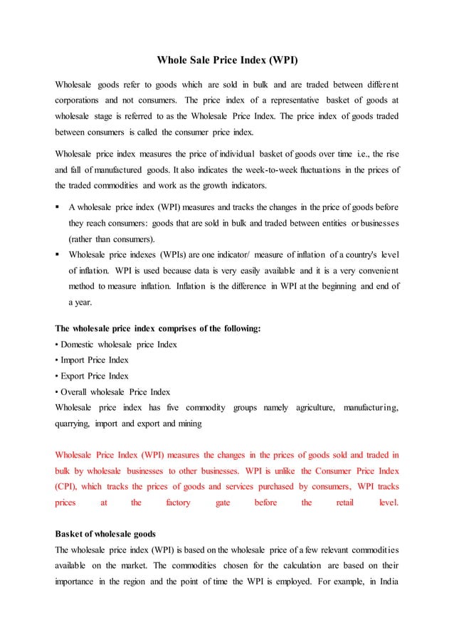 Whole sale price index | PDF