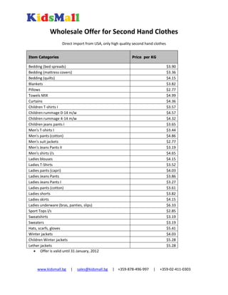 Wholesale second hand clothes | PDF