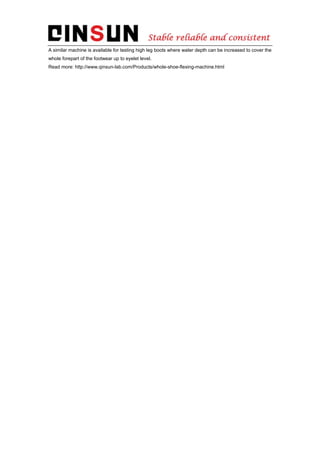 Whole shoe flexing machine | PDF