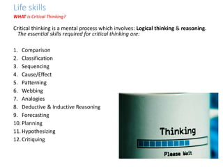 WHO recommended Life Skills: Critical Thinking | PPTX