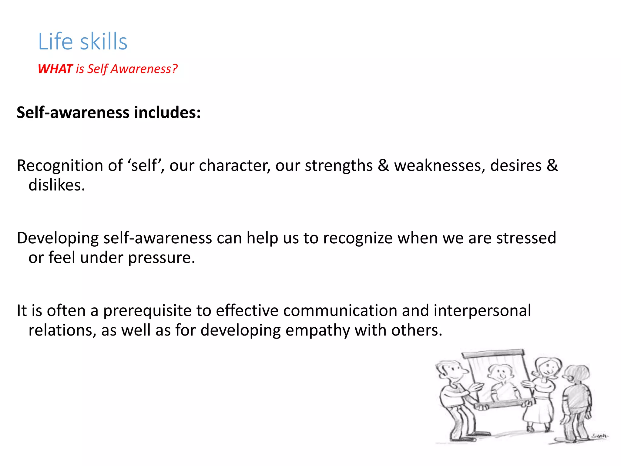 WHO recommended life skills: Self Awareness | PPT