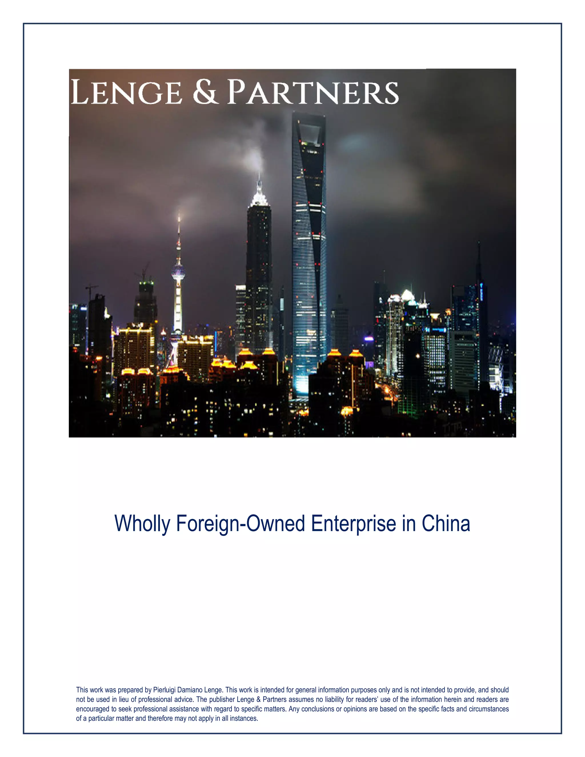 Wholly foreign owned enterprise in China | PDF