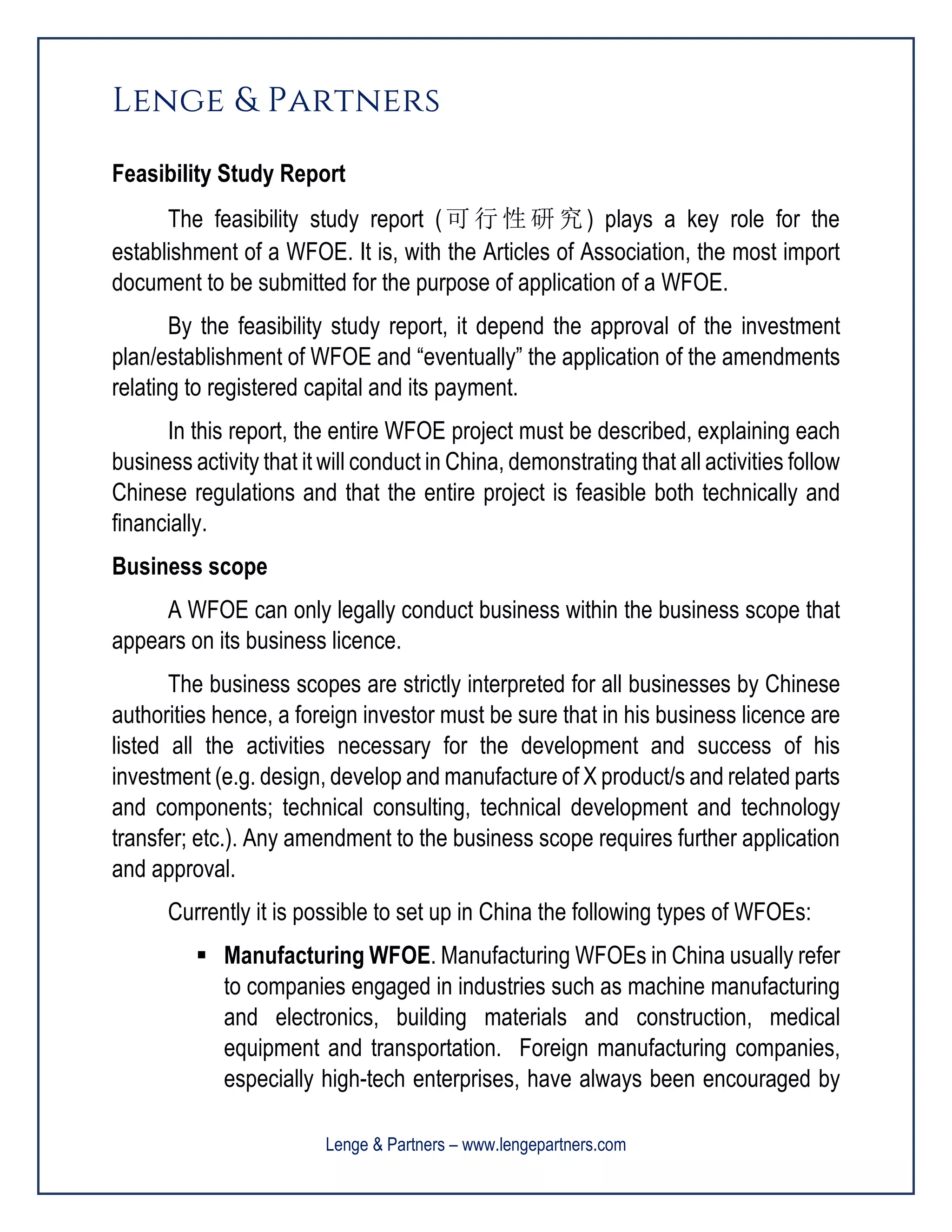 Wholly foreign owned enterprise in China | PDF