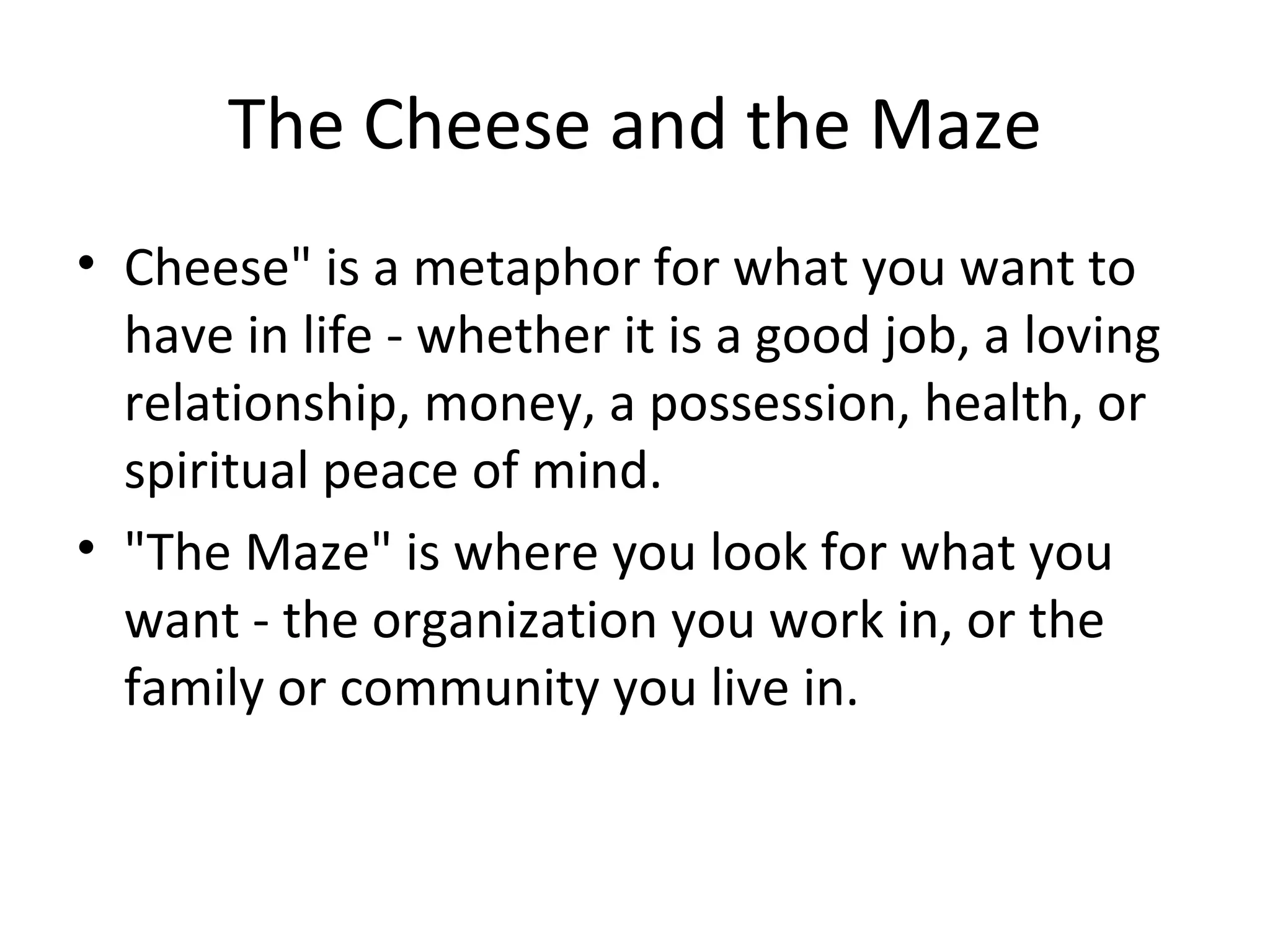 Who moved my cheese | PPT