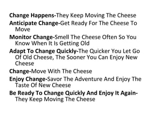Who moved my cheese | PPT