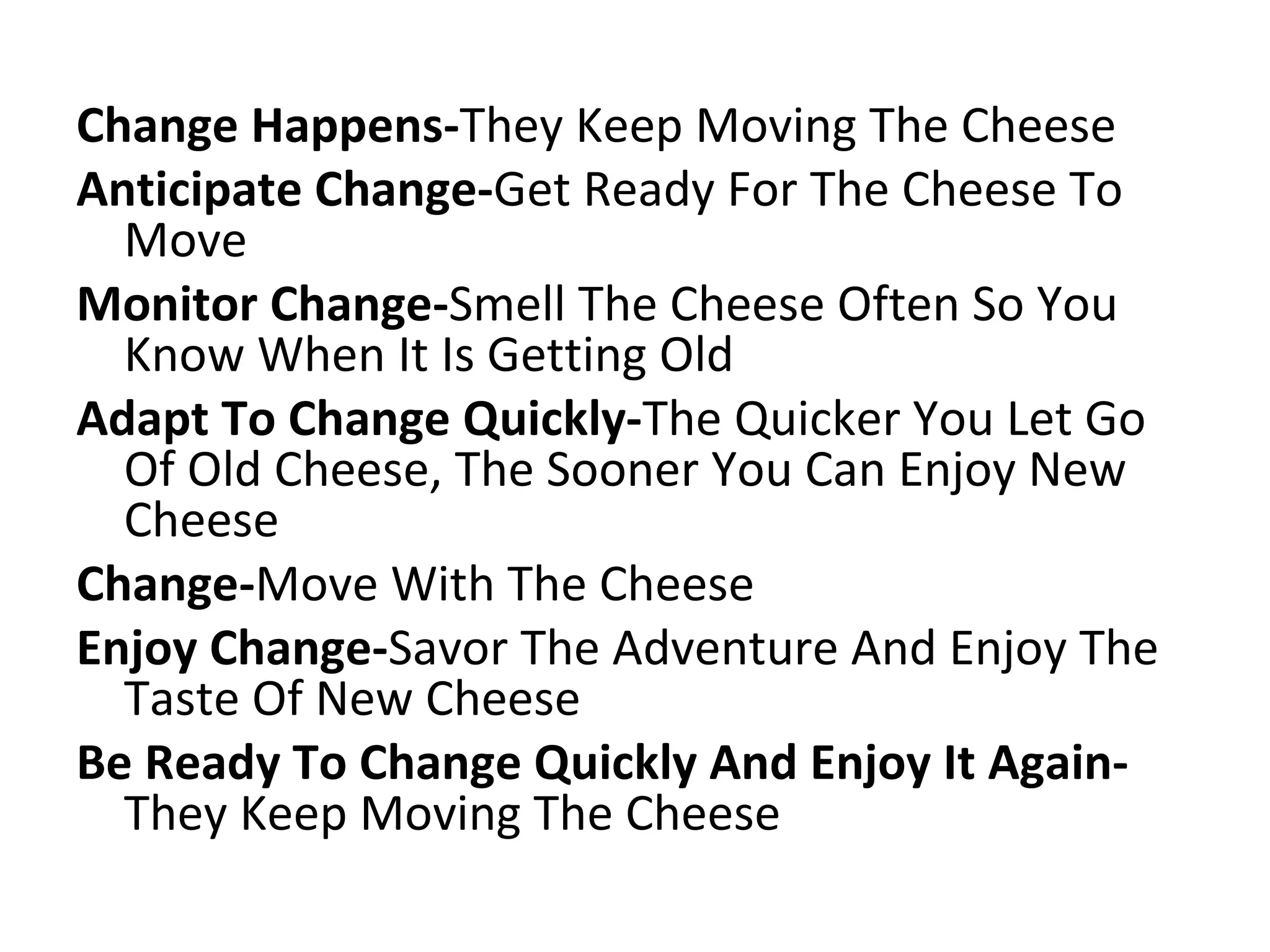 Who moved my cheese | PPT