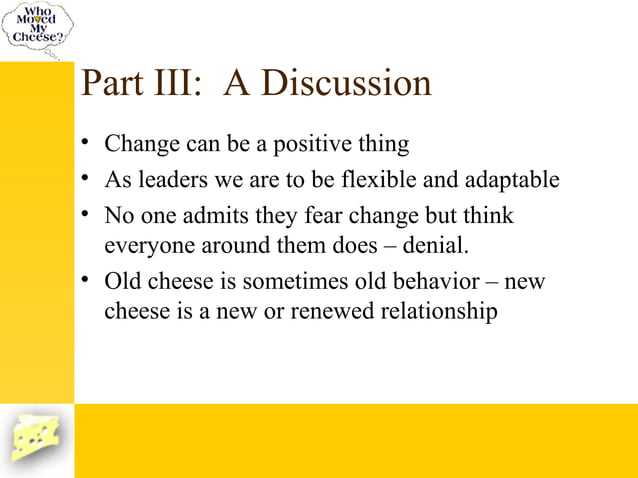 Who Moved My Cheese | PPT