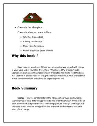 Who moved my cheese book review | DOC