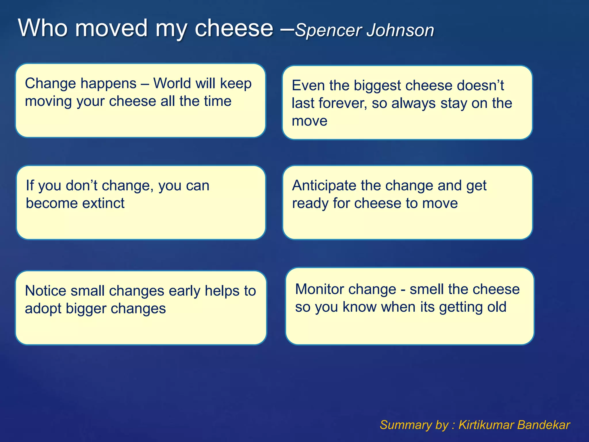 Who moved my cheese v1 | PPTX