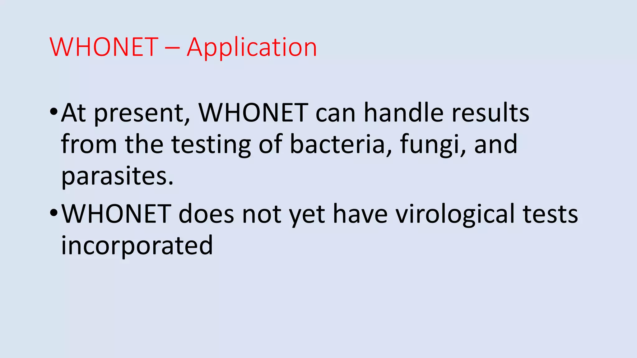 WHONET for antibiotic policy-Its installation and usage guide | PDF