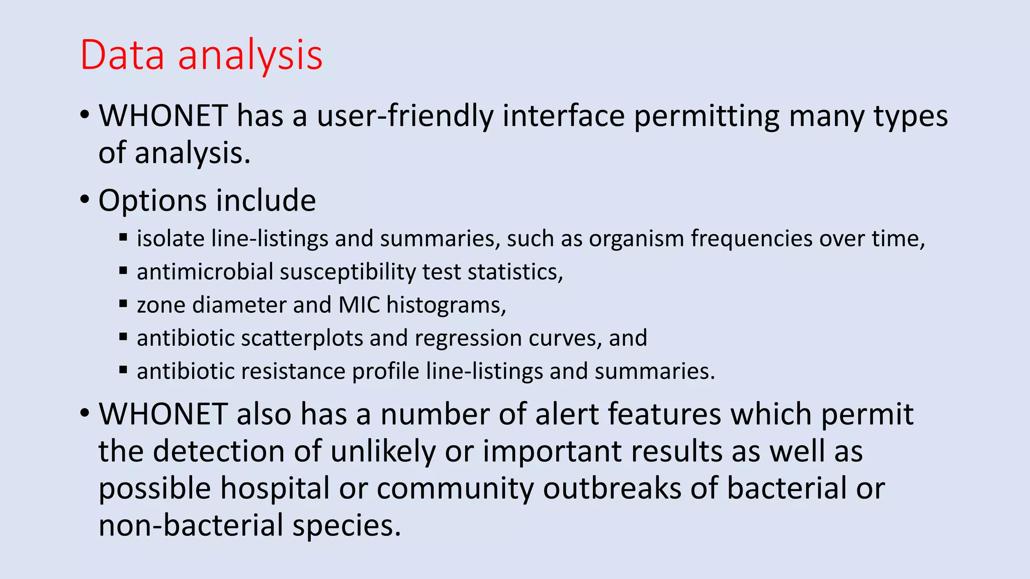WHONET for antibiotic policy-Its installation and usage guide | PDF