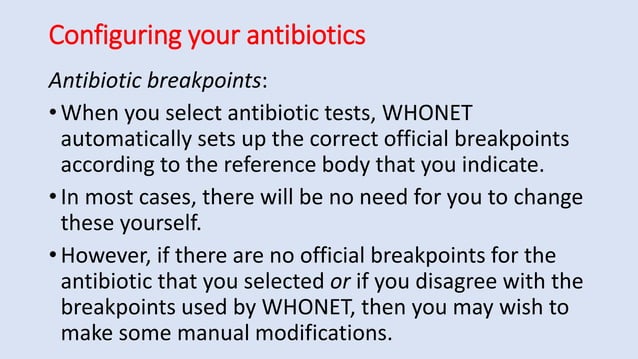 WHONET for antibiotic policy-Its installation and usage guide | PDF ...