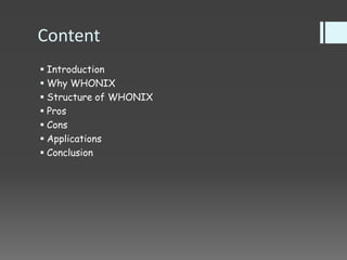WHONIX OS | PPT