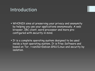 WHONIX OS | PPT